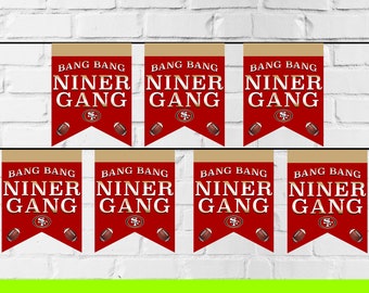 Printable 49ers Football Party Banner - DIY Banner Kit SUPER Bowl ...