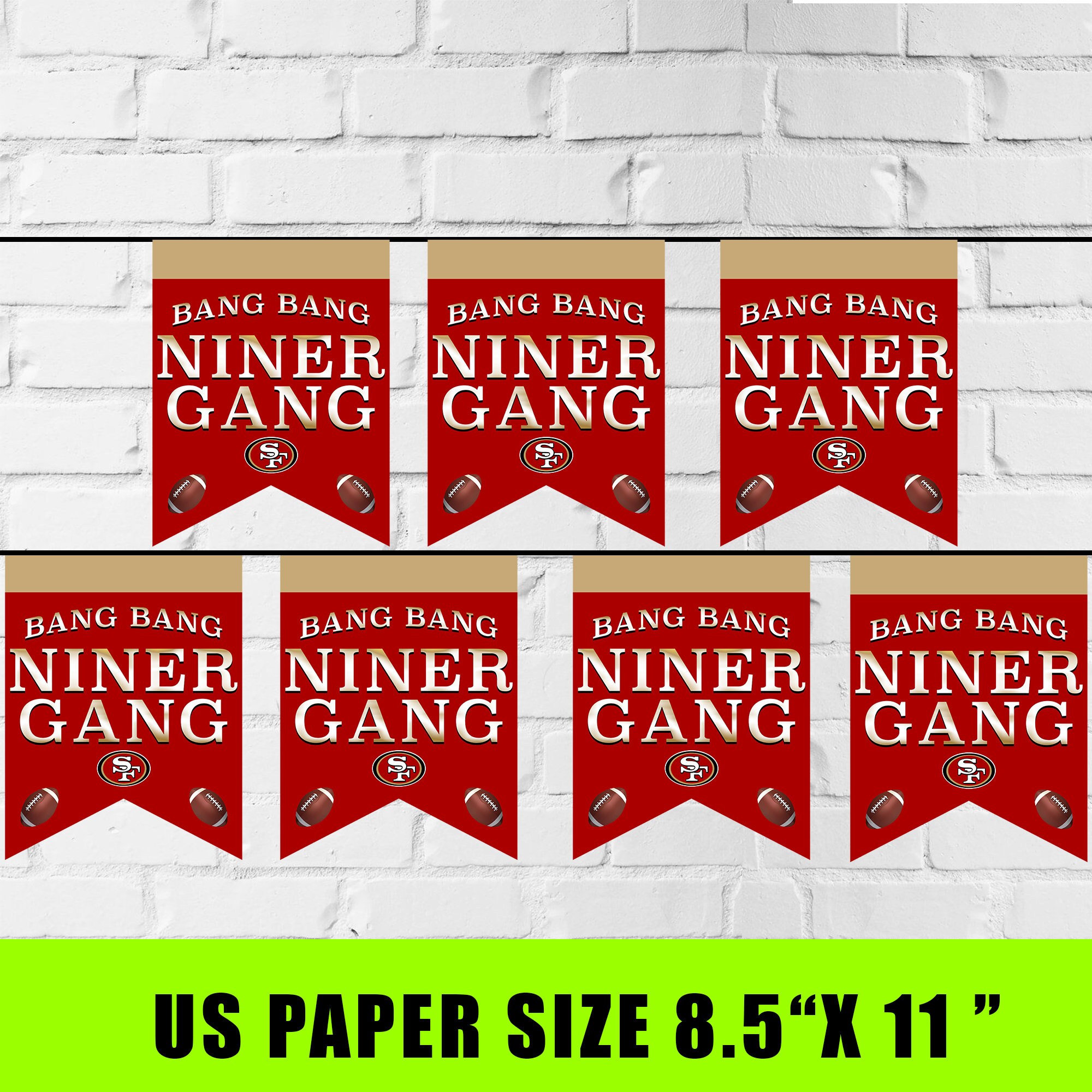 Printable 49ers Football Party Banner - DIY Banner Kit SUPER Bowl ...