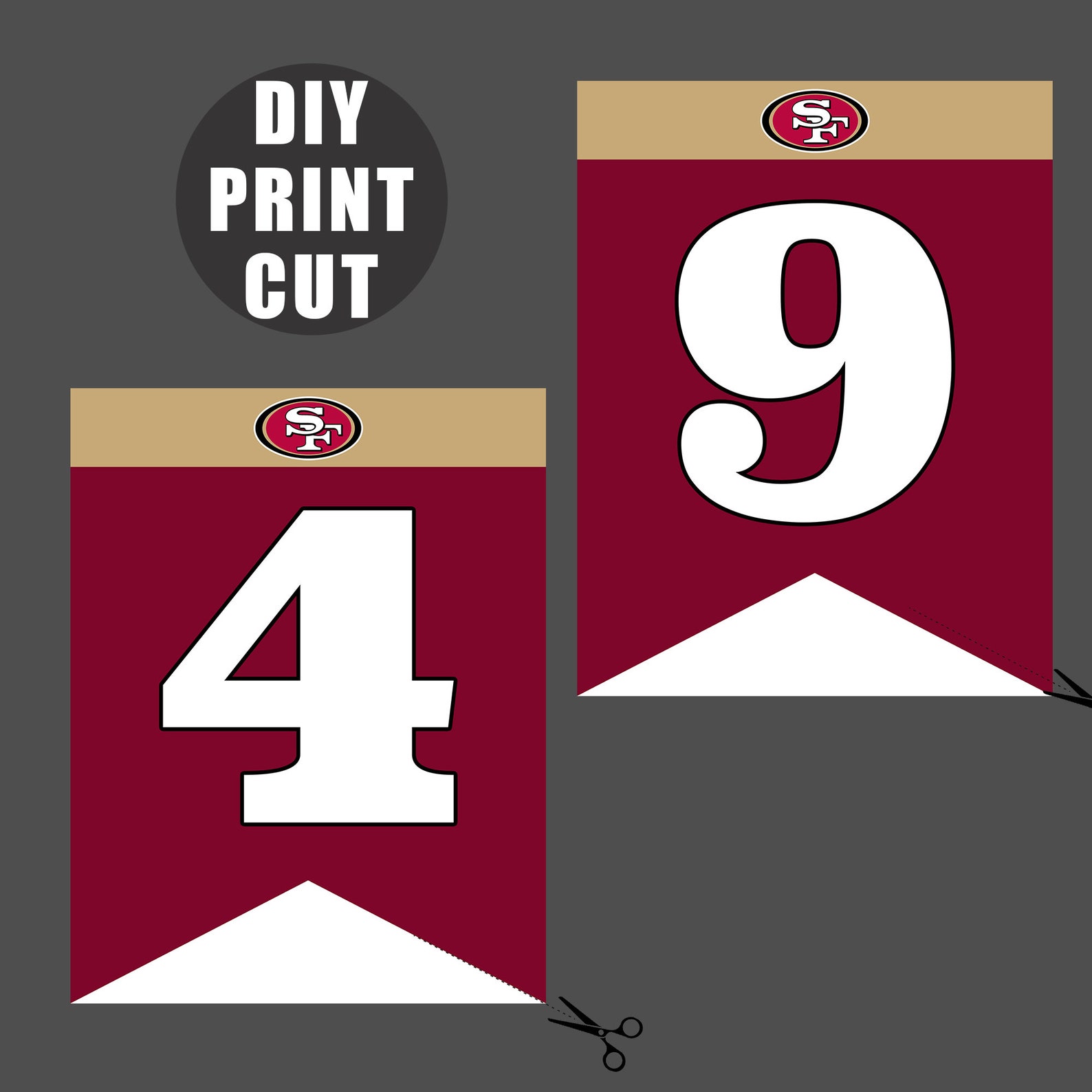 Printable 49ers Football Party Banner - DIY Banner Kit SUPER Bowl ...