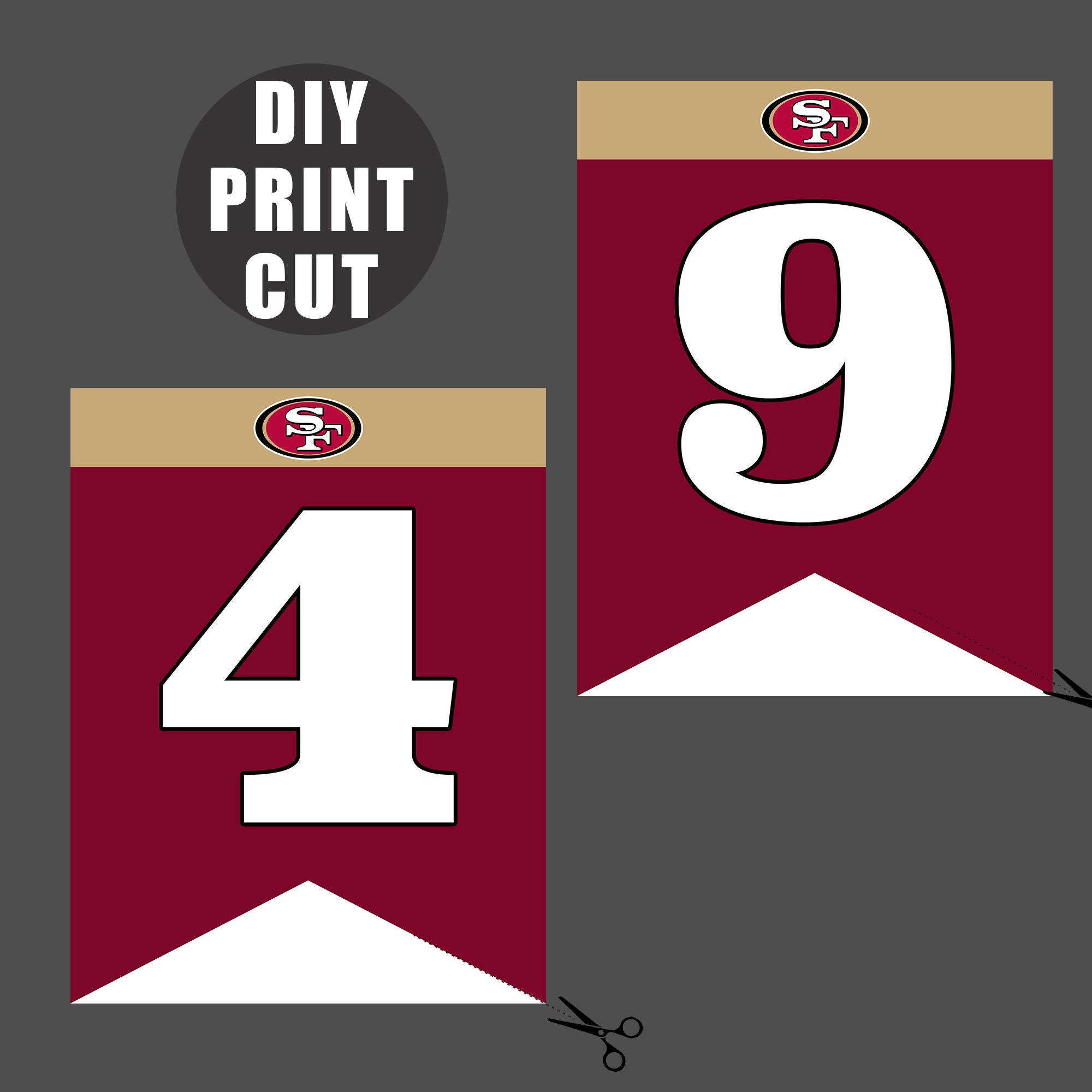 Printable 49ers Football Party Banner - DIY Banner Kit SUPER Bowl ...