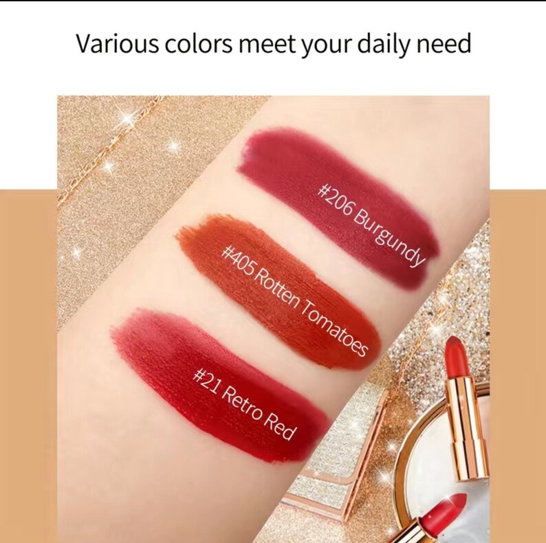 3 Colors Matte Lipstick Set , Velvet Texture Lipstick Gift Box Set ...