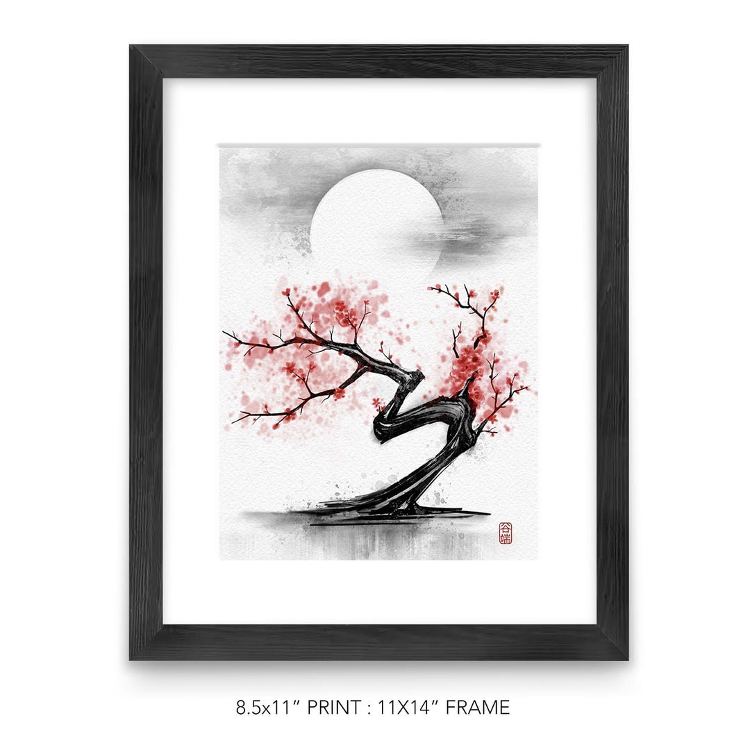Japanese Brush Painting: PLUM TREE Print Asian Art - Etsy