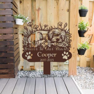 Personalized Sleeping Havanese Dog Grave Marker With Flowers, Custom ...