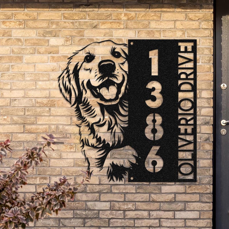 Golden Plaque Number - Etsy