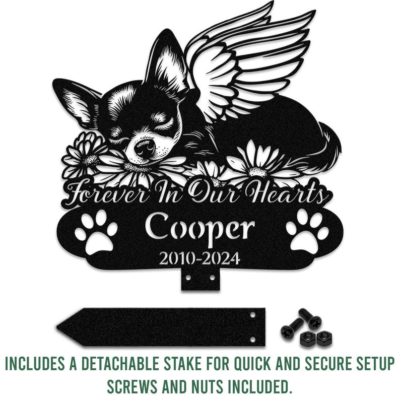 Personalized Sleeping Havanese Dog Grave Marker With Flowers, Custom ...