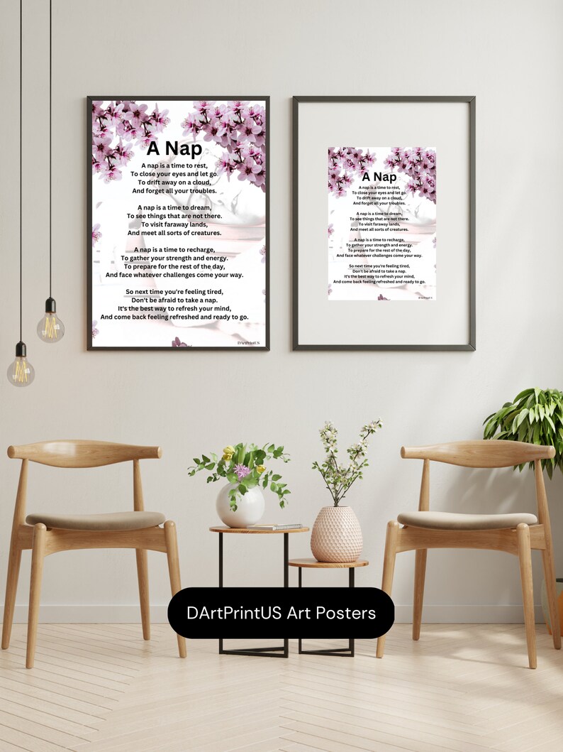 Printable Poetry - A Nap Poem Wall Art for Relaxation and Restful Sleep ...
