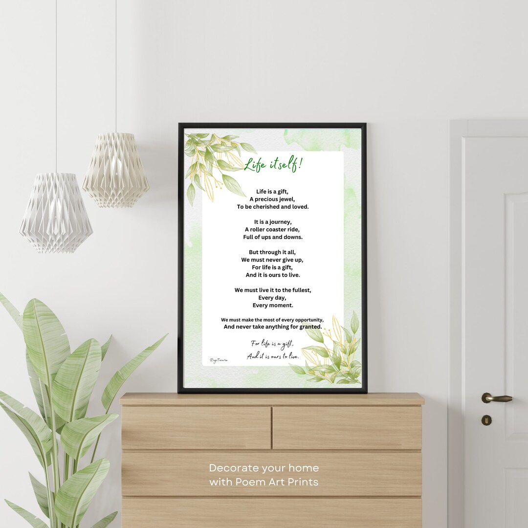 Printable Life Itself Poetry Art Print Meaningful Wall Art for ...