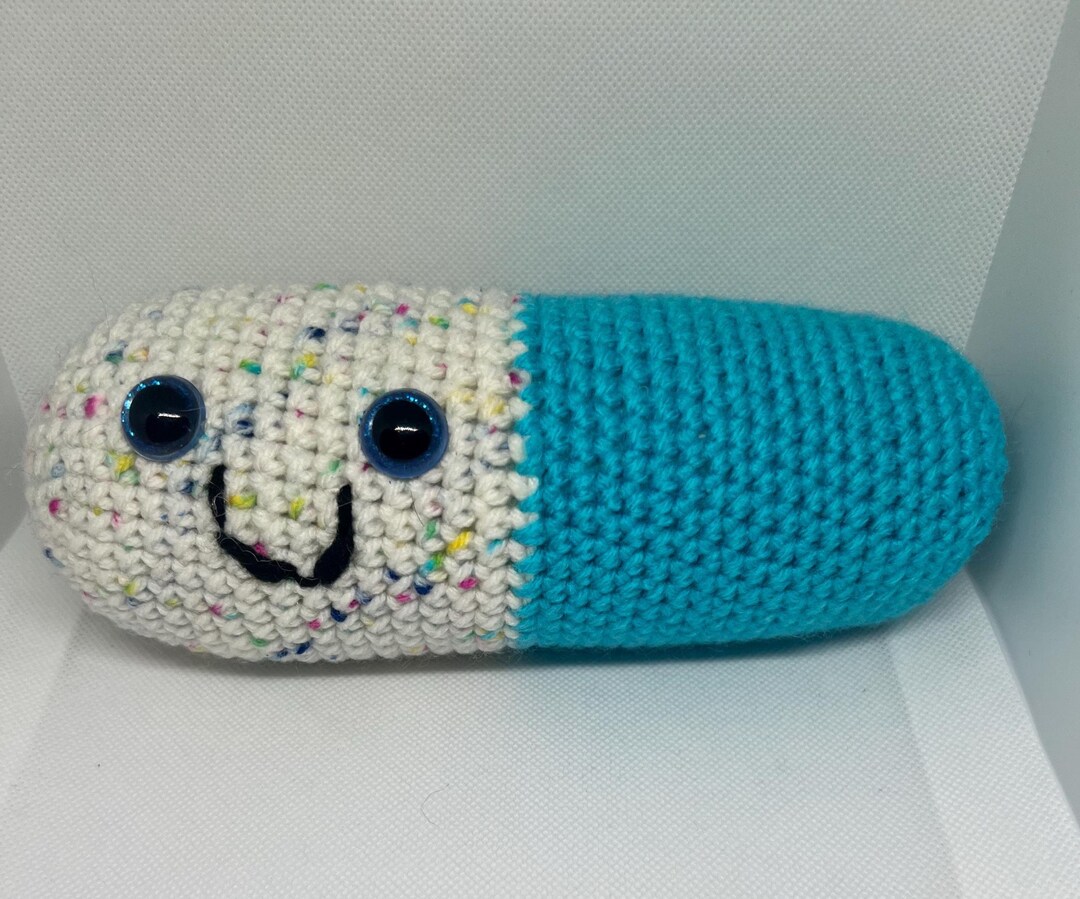 Handmade Crochet Chill Pill Plush Small Amigurumi Capsule Toy - Etsy