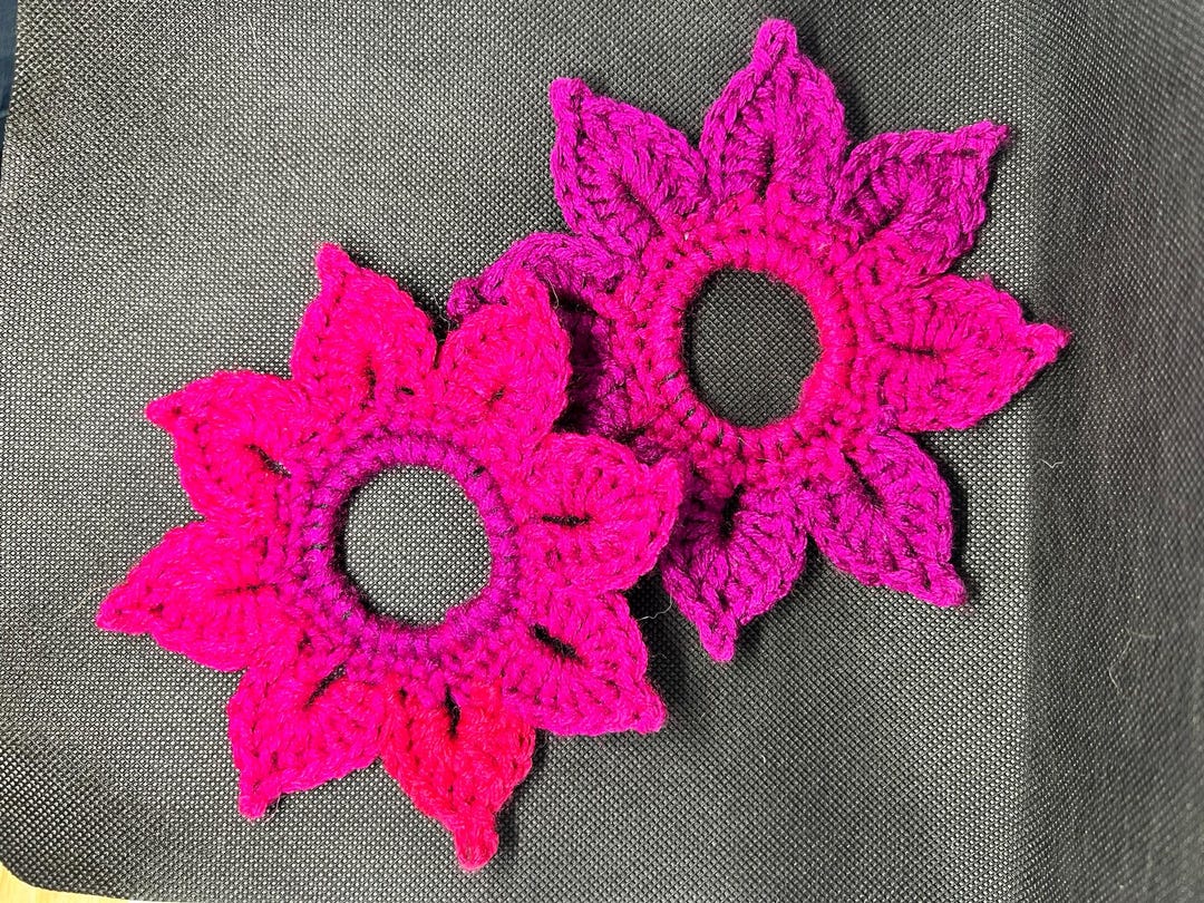 Handmade Crochet Sunburst Hair Tie – Floral Scrunchie / Accessory ...