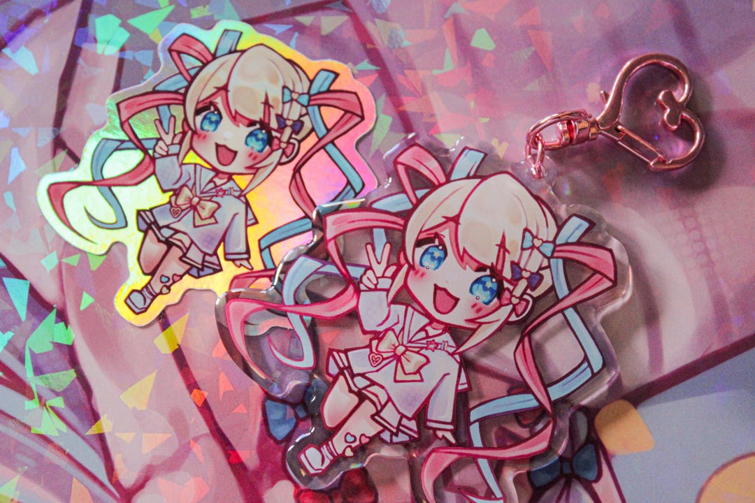 Needy Streamer K-angel | Epoxy Acrylic Charm | NEW GLITTER!! - Etsy