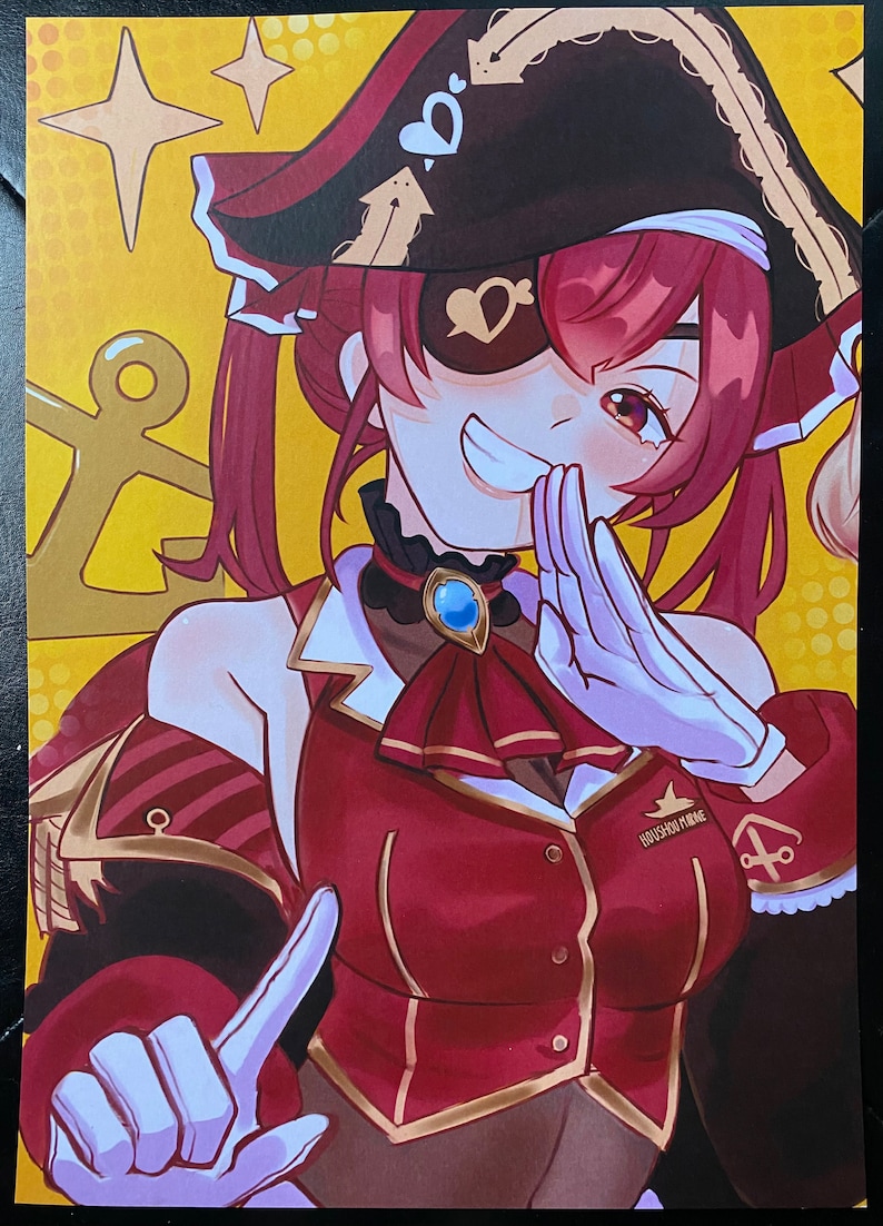Hololive Houshou Marine Vtuber Print - Etsy