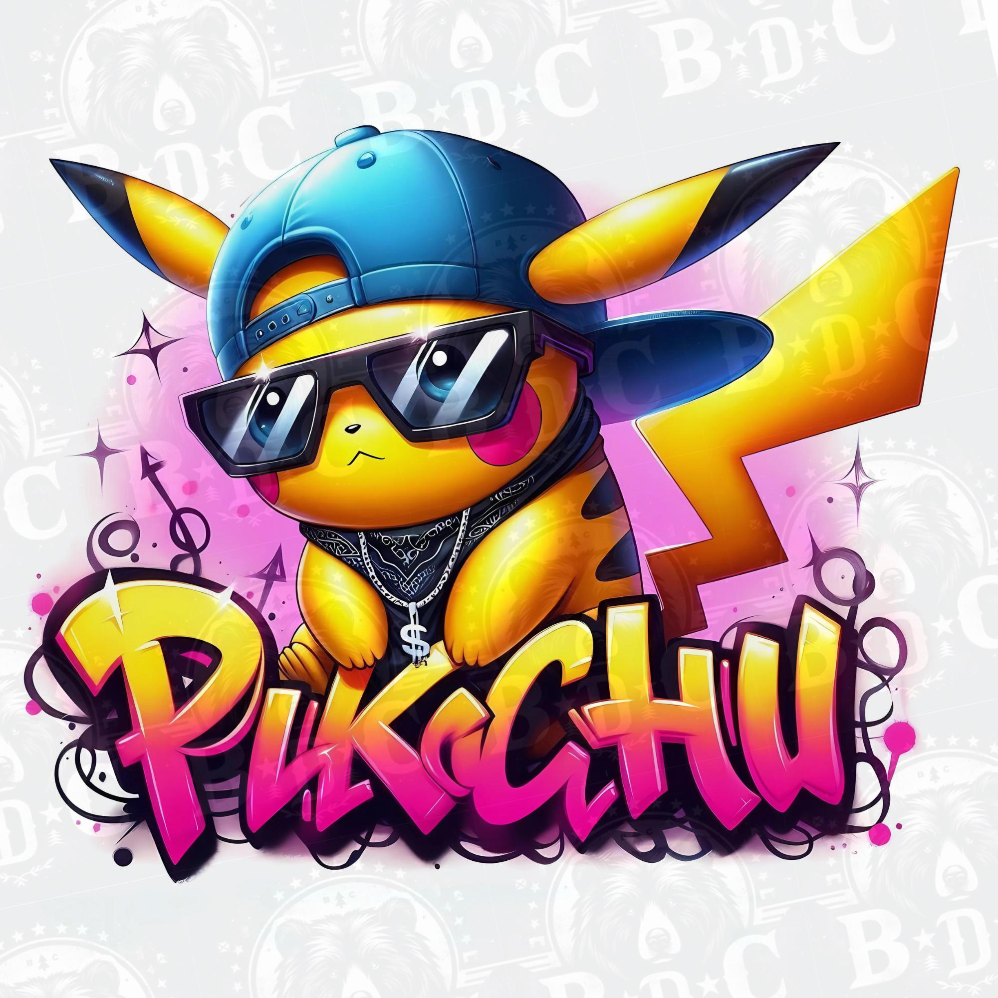 Pikachu Graffiti Fan Art, PNG, Pokemon, Sublimation, Tshirt Design ...