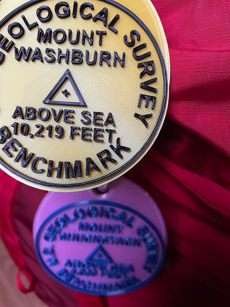 Customizable 3D Printed Survey Marker Backpack Tag: Mountain, Park ...