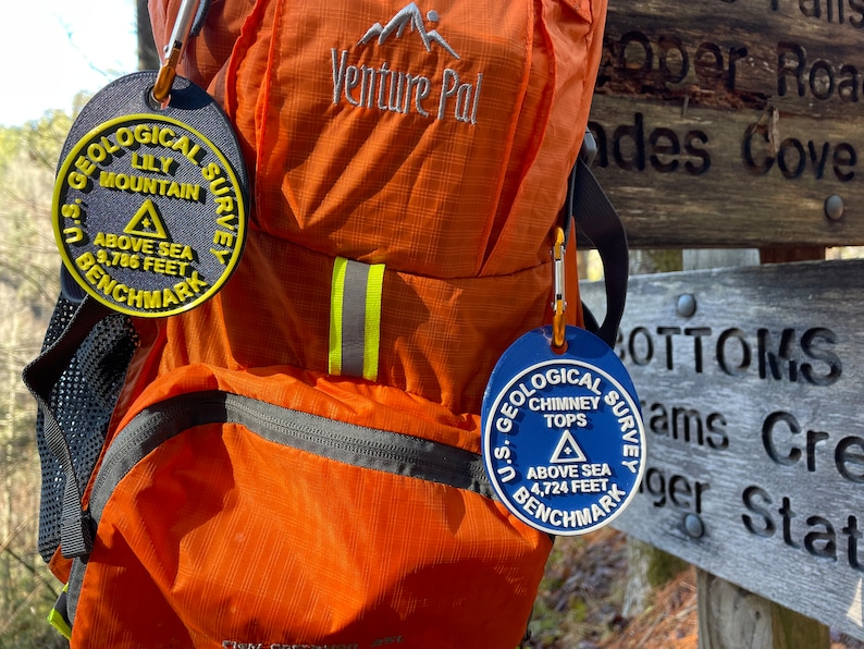 Customizable 3D Printed Survey Marker Backpack Tag: Mountain, Park ...