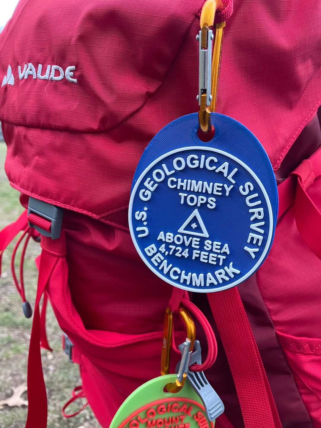 Customizable 3D Printed Survey Marker Backpack Tag: Mountain, Park ...