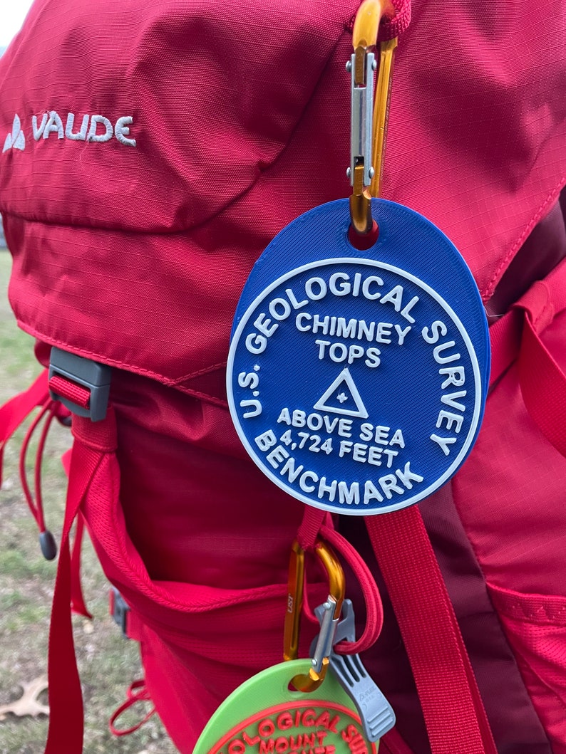 Customizable 3D Printed Survey Marker Backpack Tag: Mountain, Park ...
