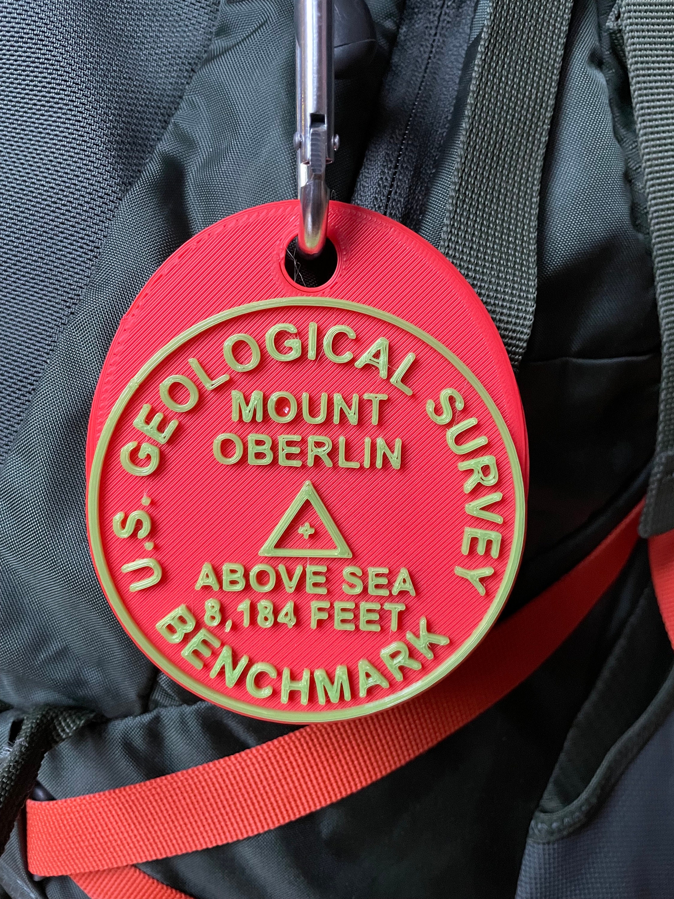 Customizable 3D Printed Survey Marker Backpack Tag: Mountain, Park ...