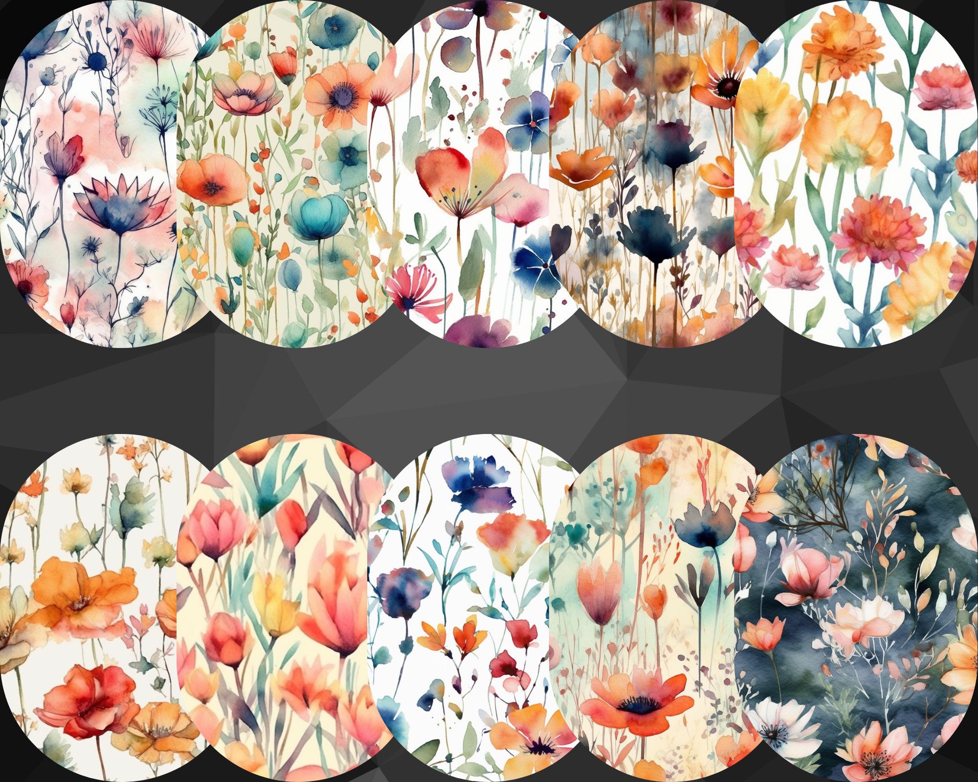 Seamless Watercolor Flower Patterns - Etsy