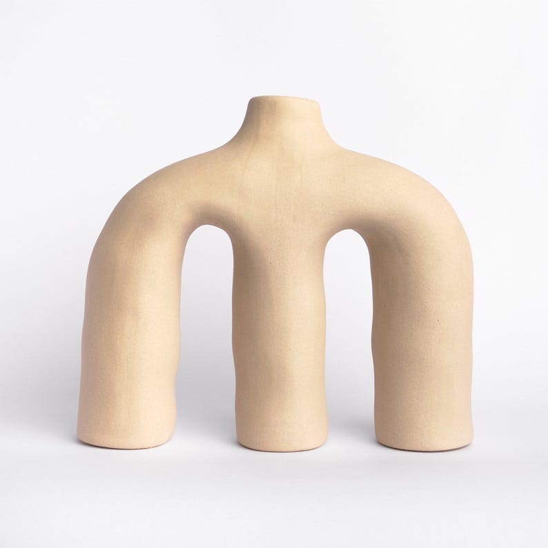 Triple Arch Ceramic Vase – Modern Sculptural Handmade Pottery – Unique ...