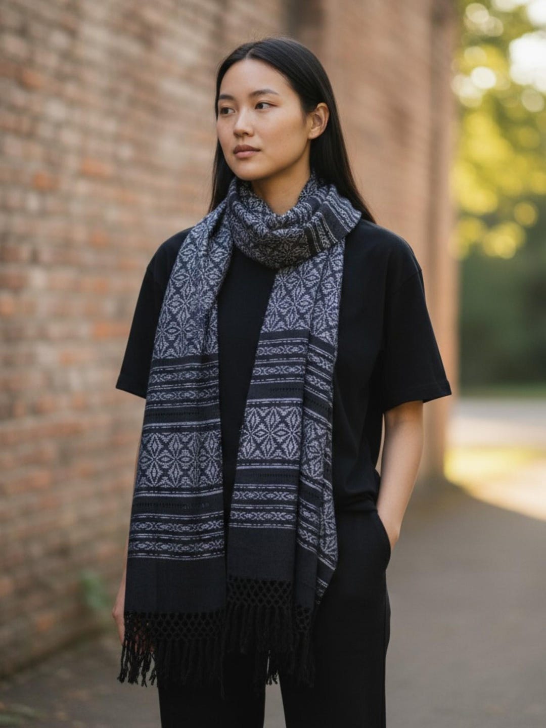 Handwoven Floral Mexican Rebozo Shawl | Cotton Pashmina-style Wrap ...