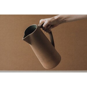 Handmade Terracotta Ceramic Tall Jug - Chocolate Terracotta Rustic ...