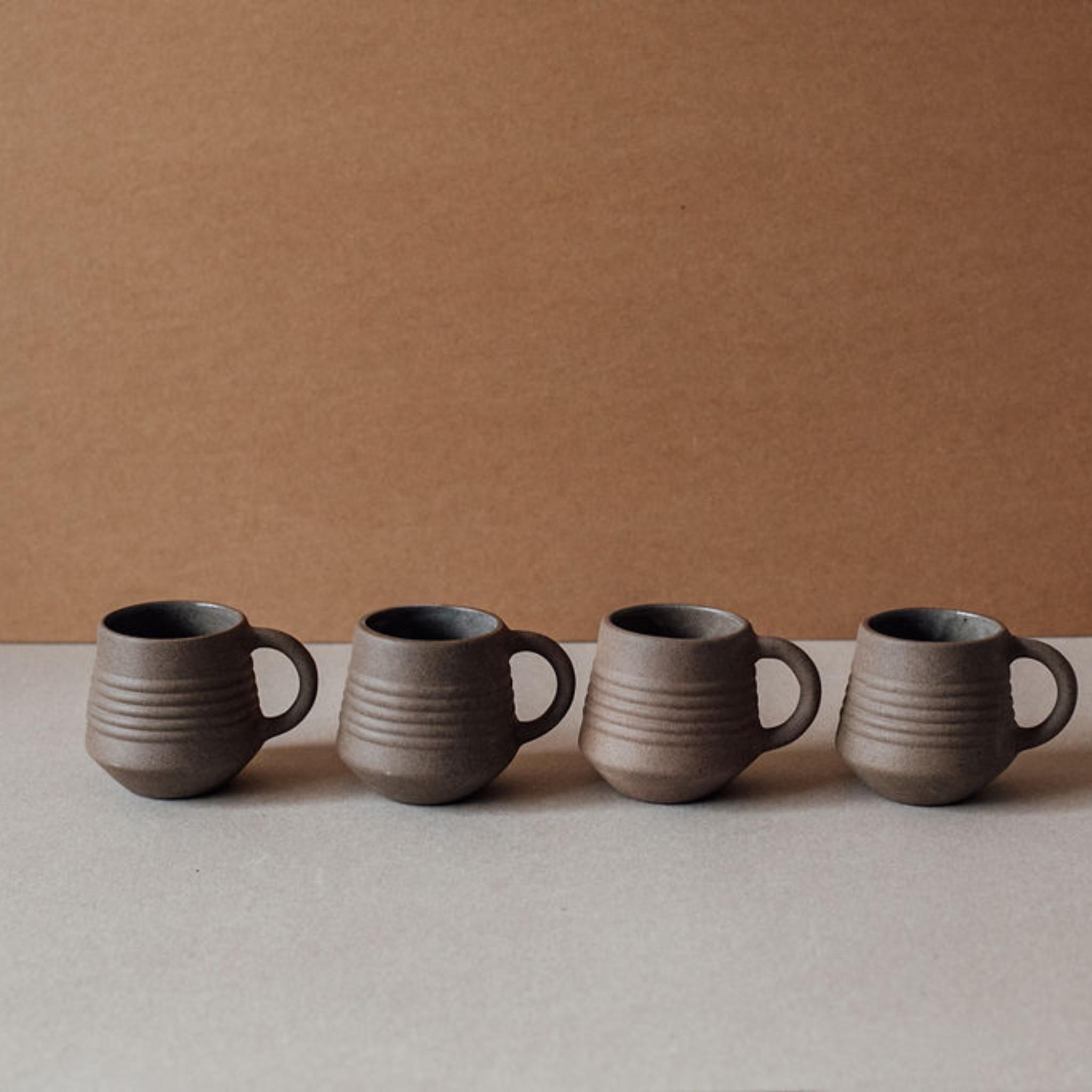 Ridge Terracotta Mug – Minimalist Ceramic Coffee Cup – Rustic Matte ...