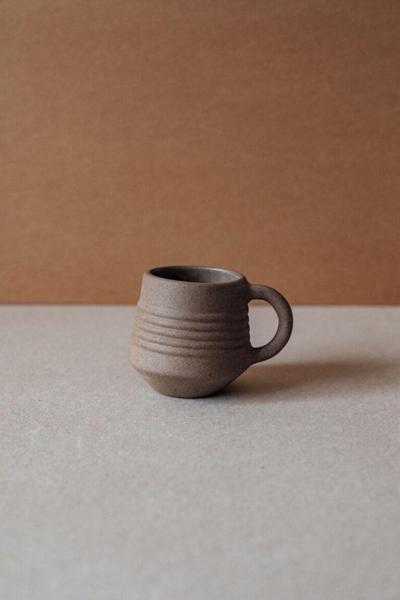 Hand-engraved Rustic Ring Cup, Ceramic Terracotta Mug, Wheel-thrown ...
