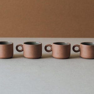 Handcrafted Ceramic Rustic Ring Cup, Ceramic Sand Mug, Tan Pottery Cup ...