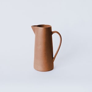 Handmade Terracotta Ceramic Tall Jug - Chocolate Terracotta Rustic ...