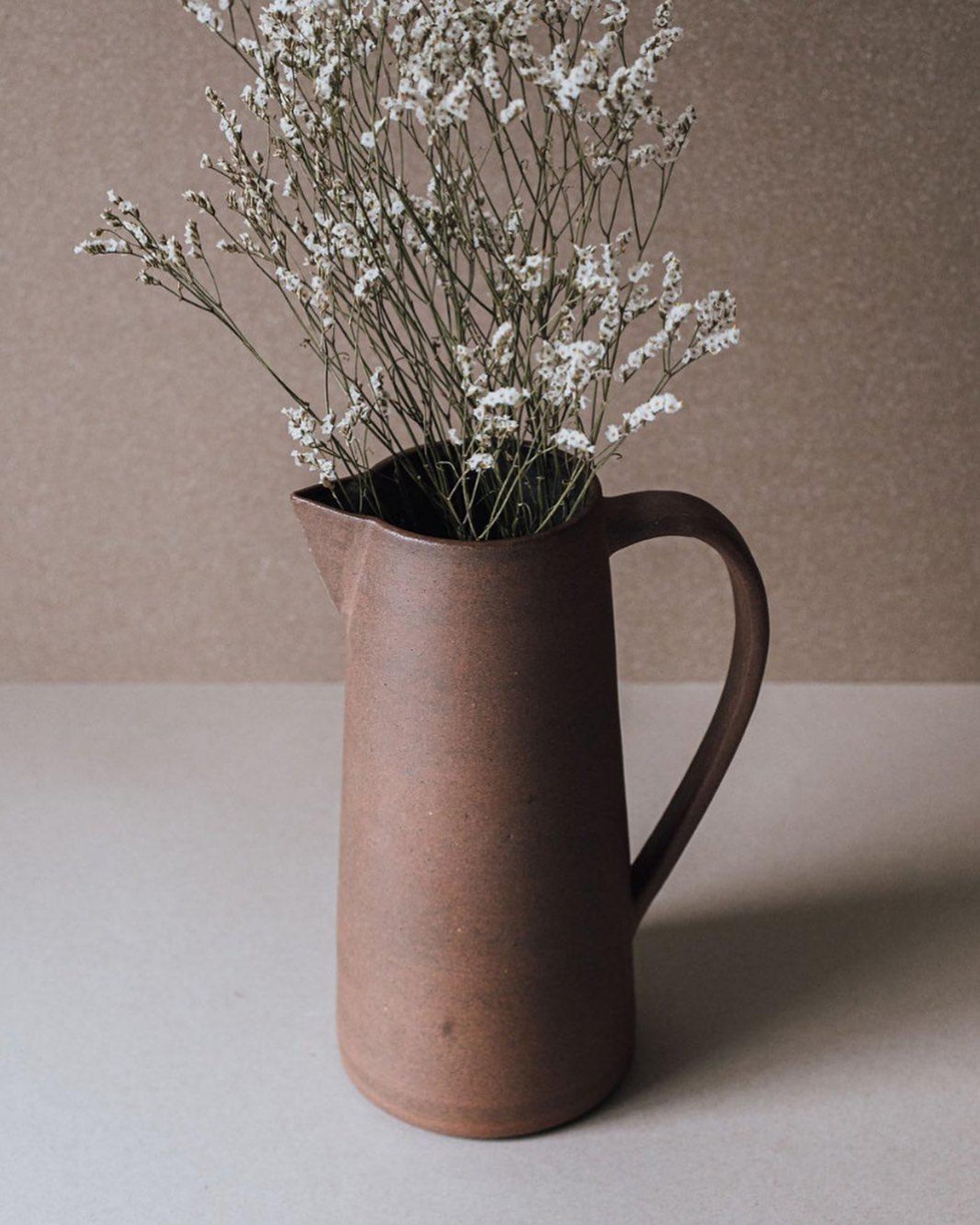 Handcrafted Terracotta Jug – Rustic Modern Clay Water Pitcher - Etsy