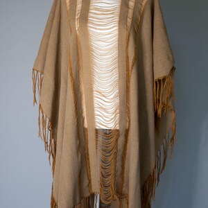 Handwoven Cotton Poncho Boho Tulum Festival Cape Backstrap Loom Ruana ...