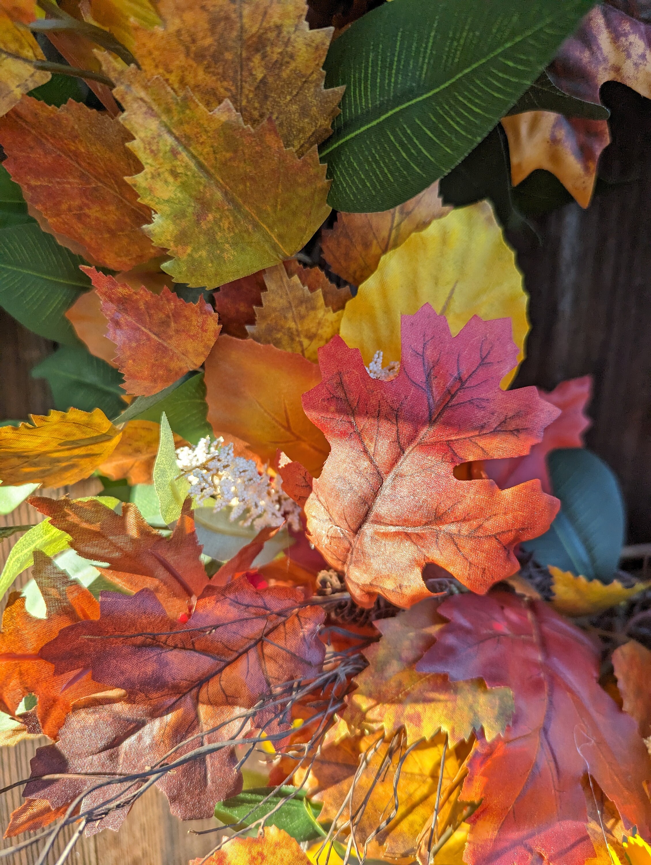 Fall Leaf Front Door Grapevine Wreath, Aspen Laurel Maple and ...