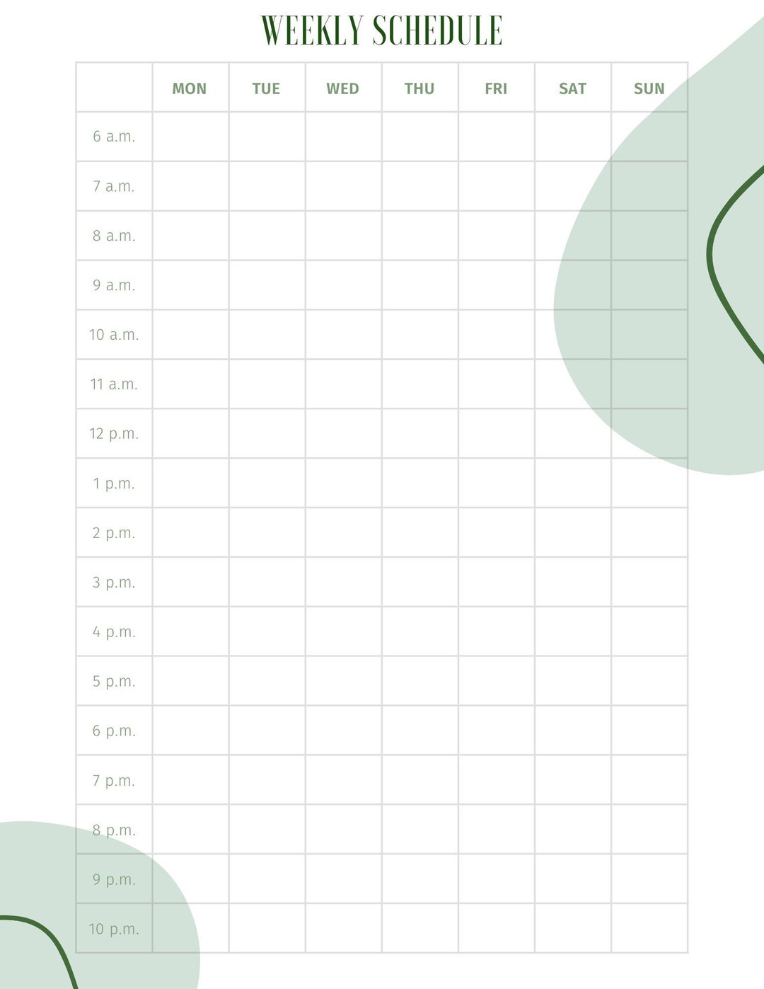 Mint Weekly Planner Digital Download - Etsy