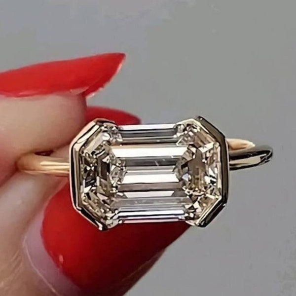 Half Bezel Emerald Cut - Etsy Half Bezel Emerald Cut - Etsy