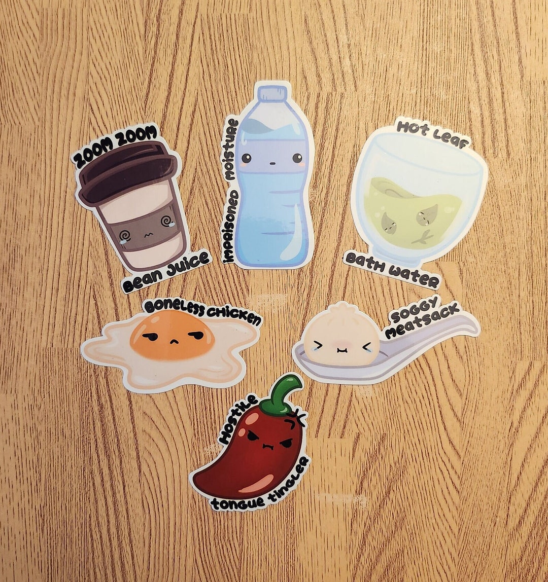 Cursed Food Sticker | Coffee | Bottle Water | Tea | Egg | Dumpling ...