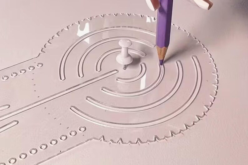 Mandala Art Ruler Set: 3-in-1 Compass, Protractor, Stencil (6", 12", 20 ...