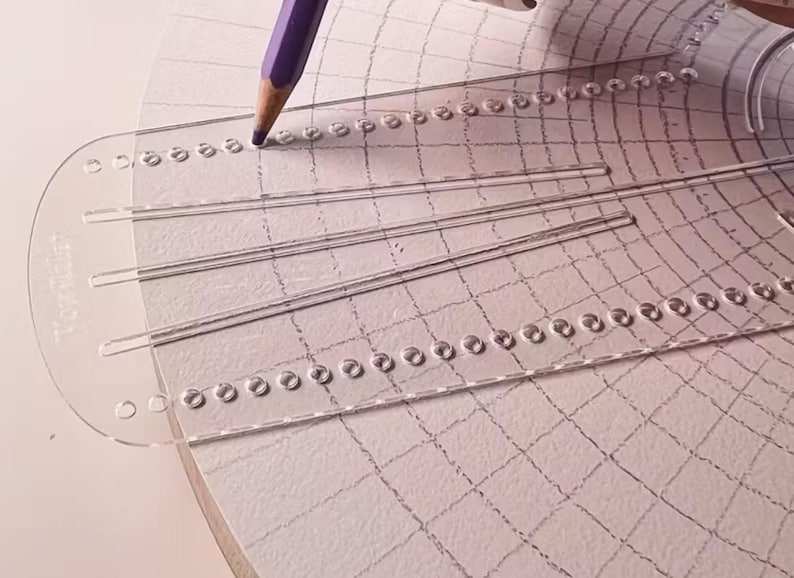 Mandala Art Ruler Set: 3-in-1 Compass, Protractor, Stencil (6", 12", 20 ...