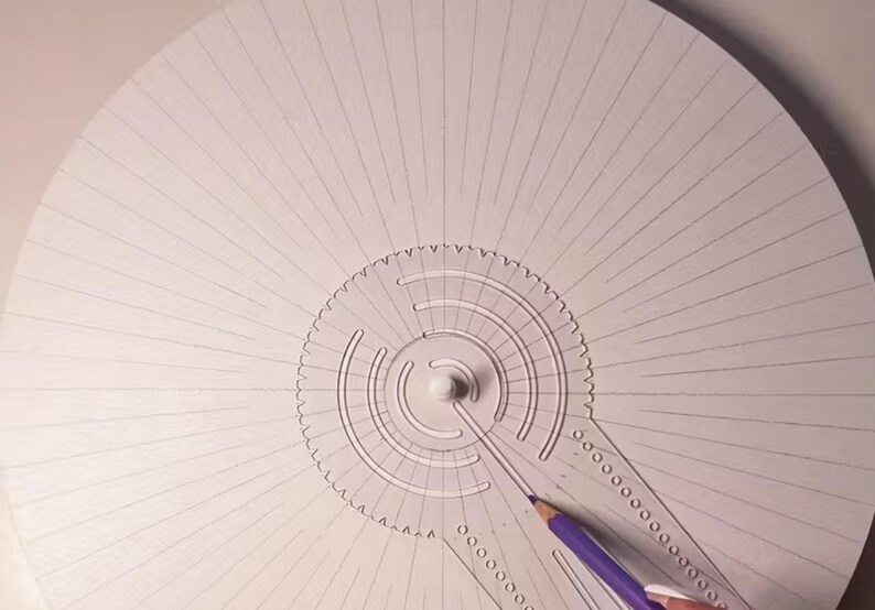 Mandala Art Ruler Set: 3-in-1 Compass, Protractor, Stencil (6", 12", 20 ...