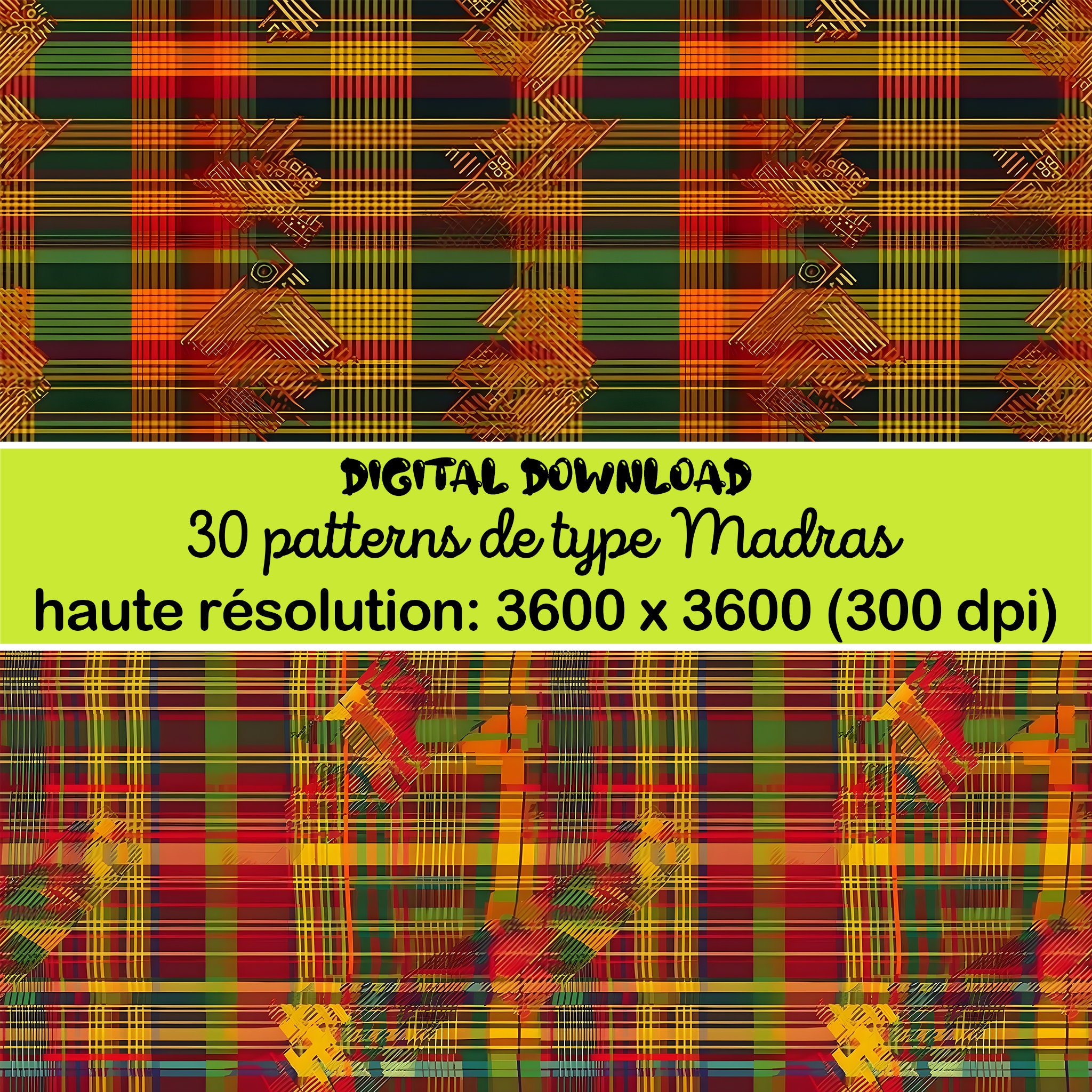 Madras Digital Paper Set of 30 Madras Type Patterns to Download High ...