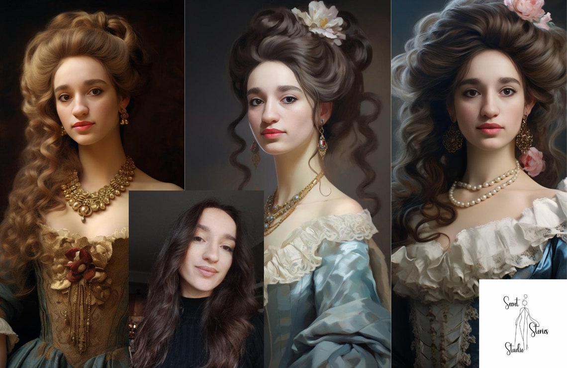 Custom Rococo Art Portrait From Photo Personalized Rococo Paintings ...