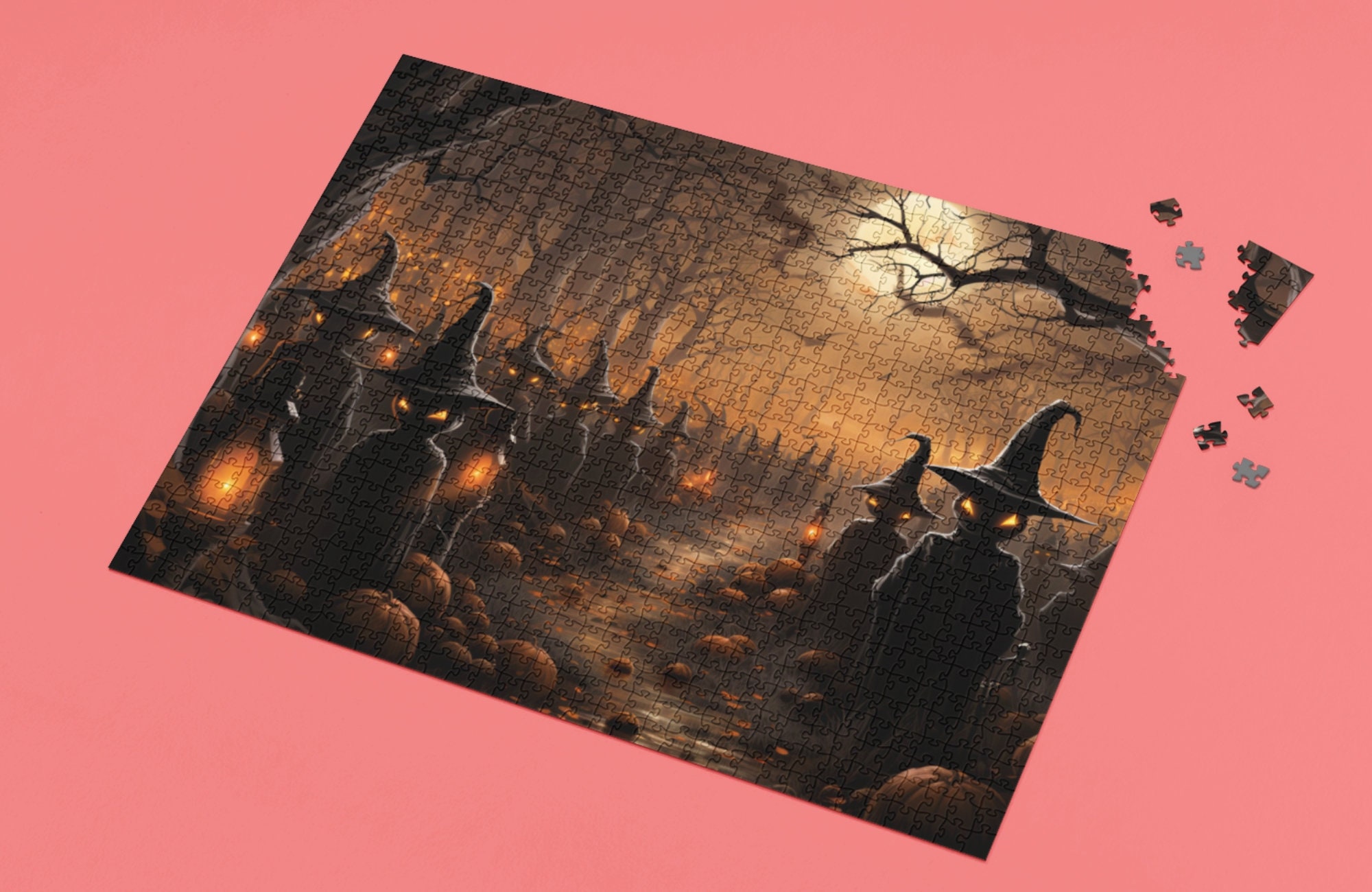 Spooky Halloween Witch Jigsaw Puzzle: Artistic Magic Puzzle for Adults ...