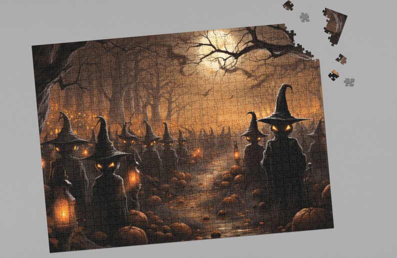 Spooky Halloween Witch Jigsaw Puzzle: Artistic Magic Puzzle for Adults ...