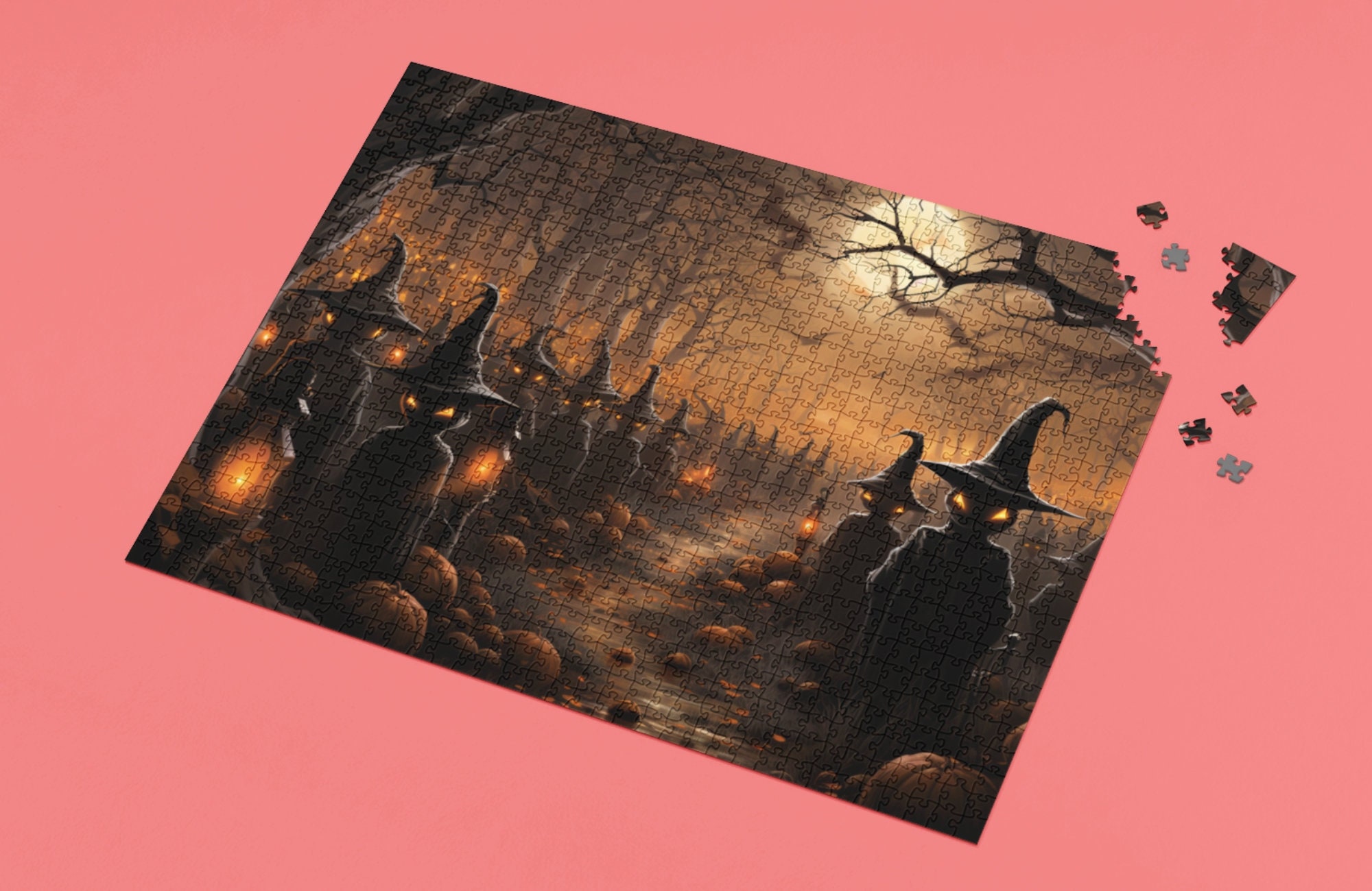 Spooky Halloween Witch Jigsaw Puzzle: Artistic Magic Puzzle for Adults ...