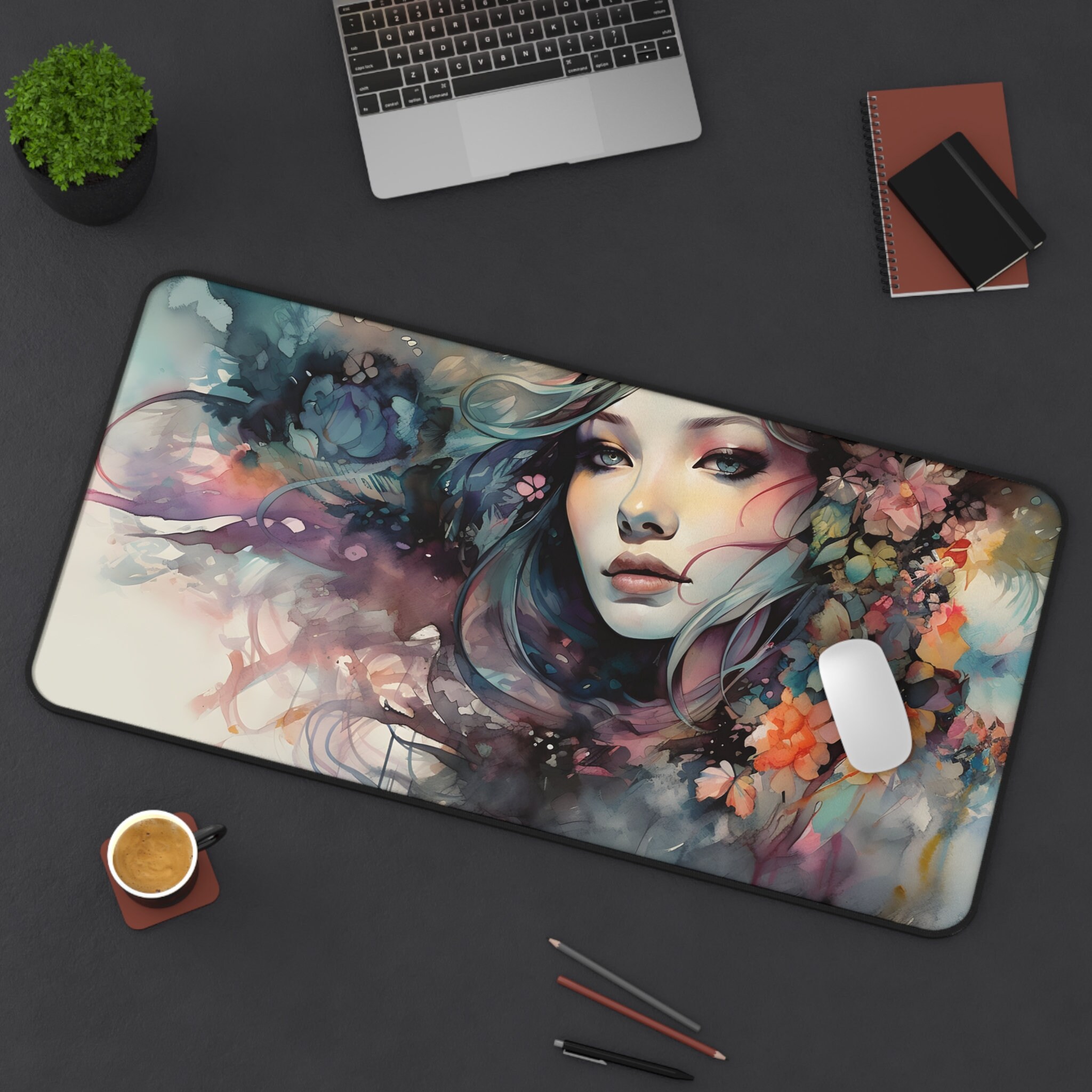 Elegant Woman Mouse Pad Fantasy Art Desk Mat for Gamingoffice Decor - Etsy