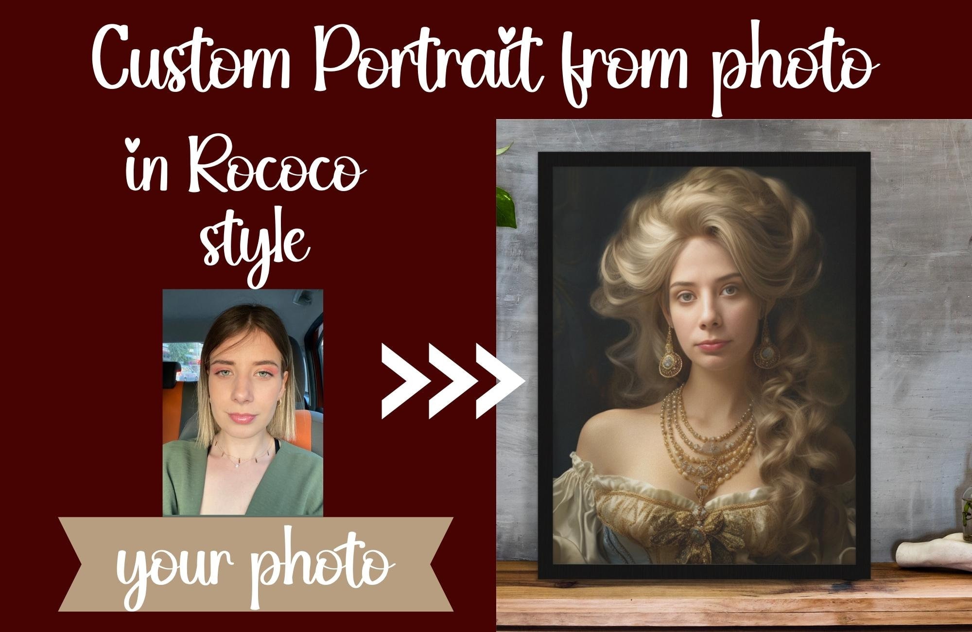Custom Rococo Art Portrait From Photo | Personalized Rococo Paintings ...