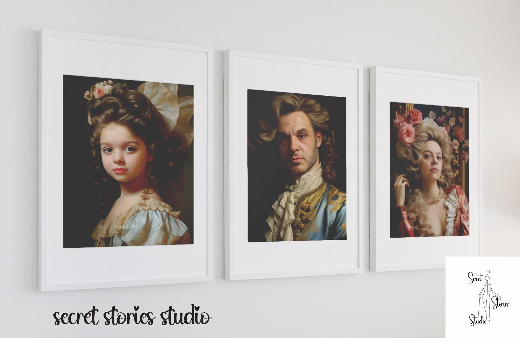 Custom Rococo Art Portrait From Photo Personalized Rococo Paintings ...