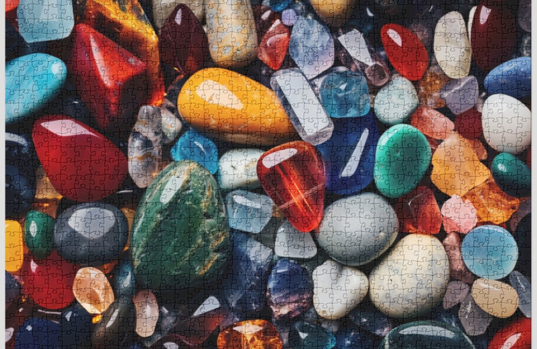 Precious Stones Jigsaw Puzzle Nature Themed With Natural Amber Beads ...