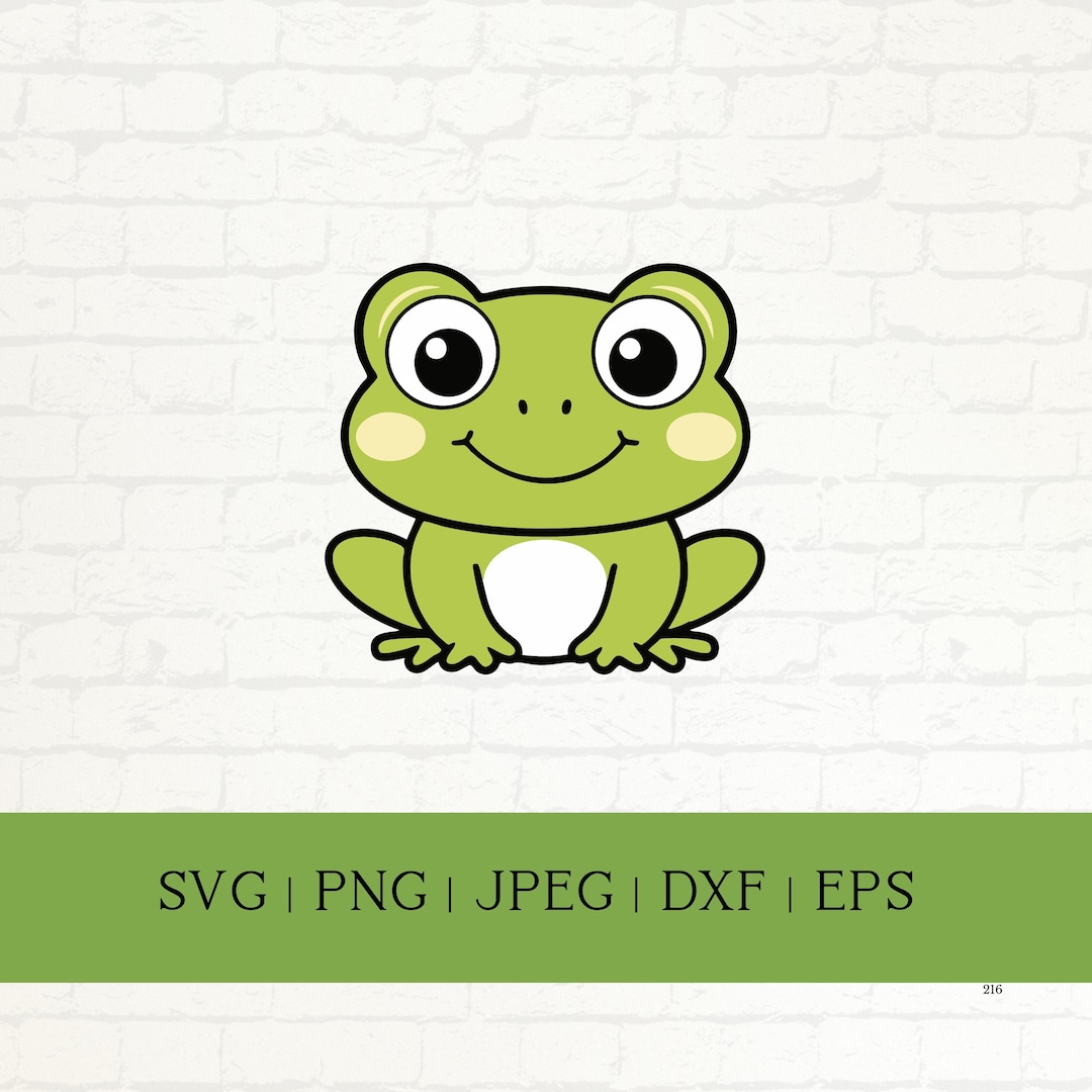 Cute Kawaii Frog Svg, Cute Frog Png for Shirts, Silhouette Cricut SVG ...