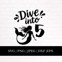 6 Mermaid Tail Birthday Number, PNG and SVG File, Digital Download ...