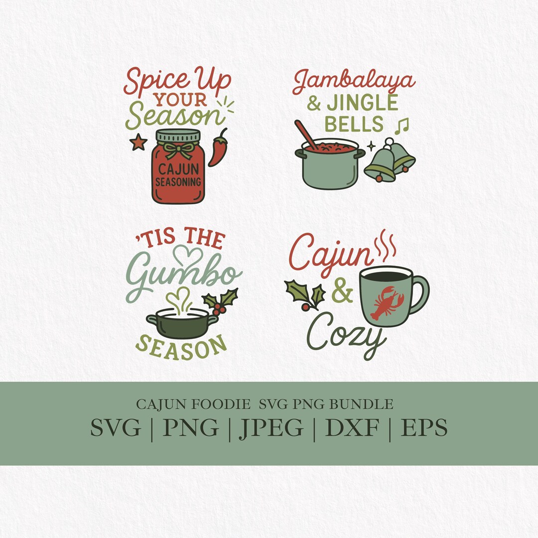 Cajun Food SVG PNG Bundle, Gumbo Jambalaya Crawfish, Louisiana ...